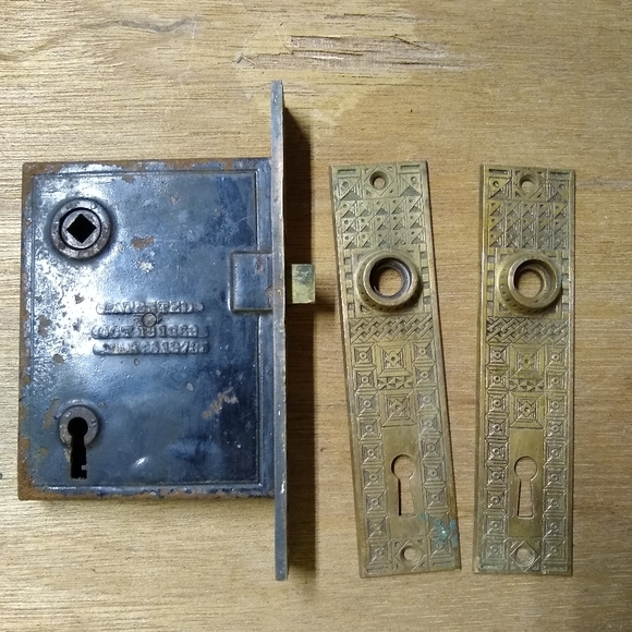 M W Co | Other | Stamped Brass Art Deco Mw Co Mortise Lock Set2582 ...